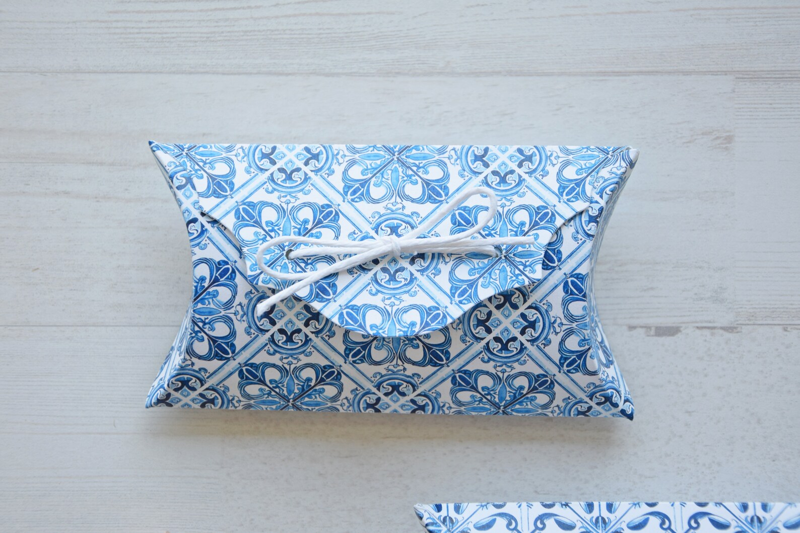 Pack of 10 Portuguese Tile Favor Boxes, Blue Favor Boxes, Party Tile ...