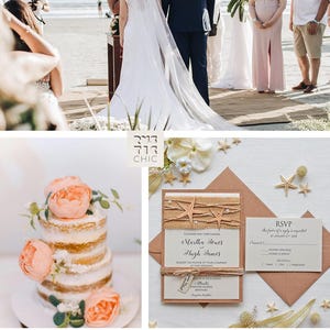 Rustic Beach Wedding Invitations, Beach Themed Wedding Invitations ...