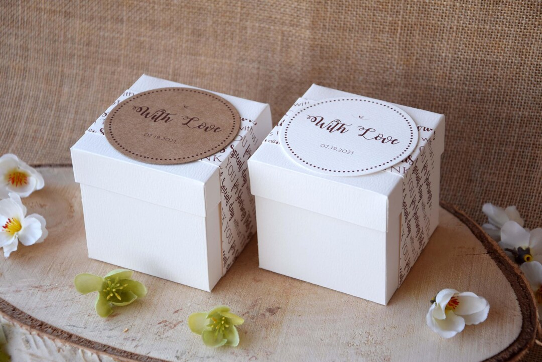 Personalized Square Wedding Favor Boxes, Custom Wedding Gift Boxes ...