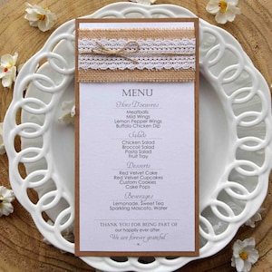 Rustic Wedding Dinner Menu, Wedding Dinner Menu, Wedding Menu, Bridal ...