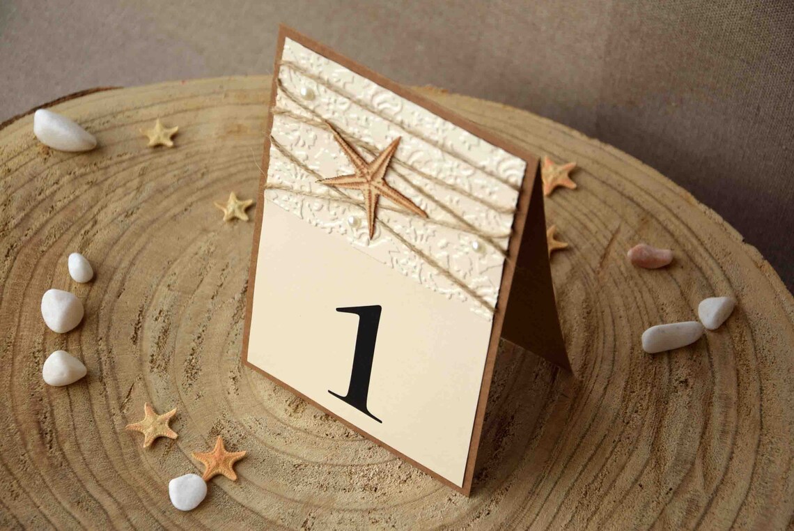 Beach Table Number, Wedding Table Number, Escort Cards, Wedding Table ...