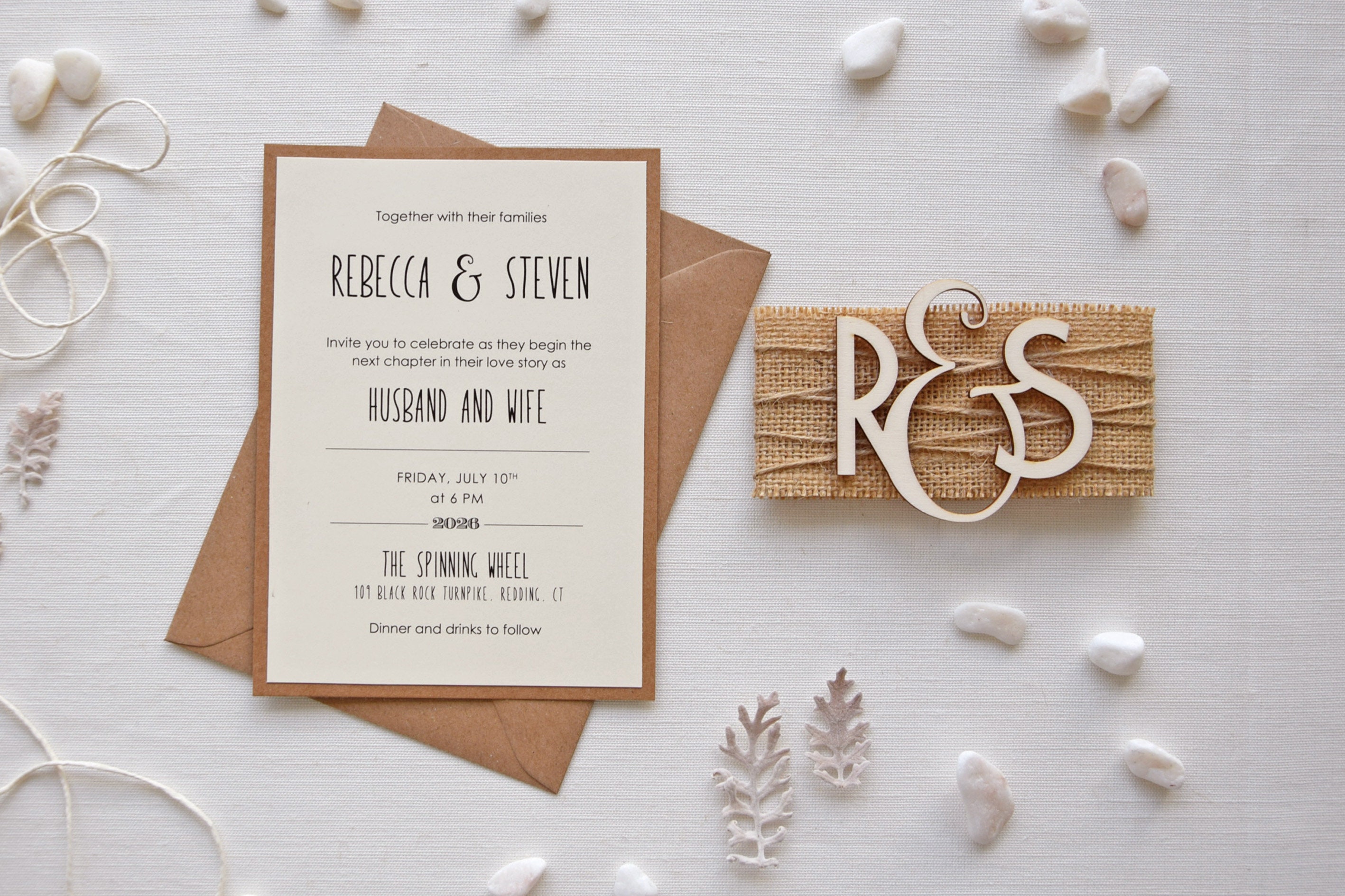 Wood Monogrammed Wedding Invitations, Semi Custom Wedding Invitations ...