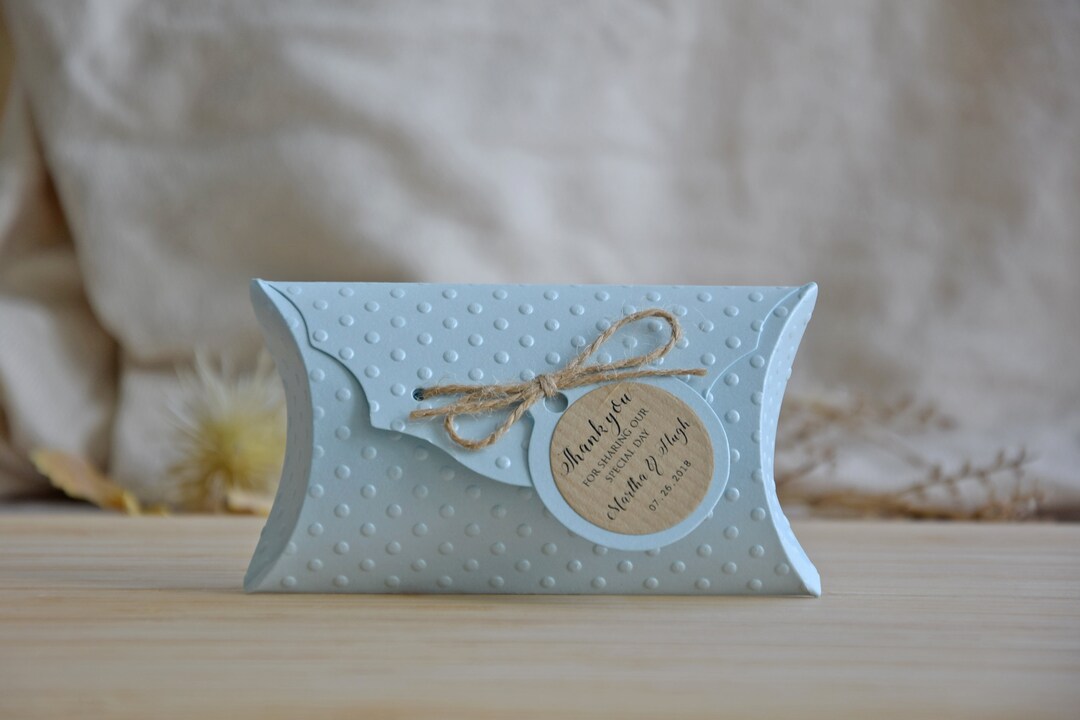 Pack of 10 Blue Favor Boxes, Baby Shower Favor Boxes, Embossed Party ...