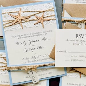 Personalized Beach Wedding Invitation Suite, Beach Themed Wedding ...