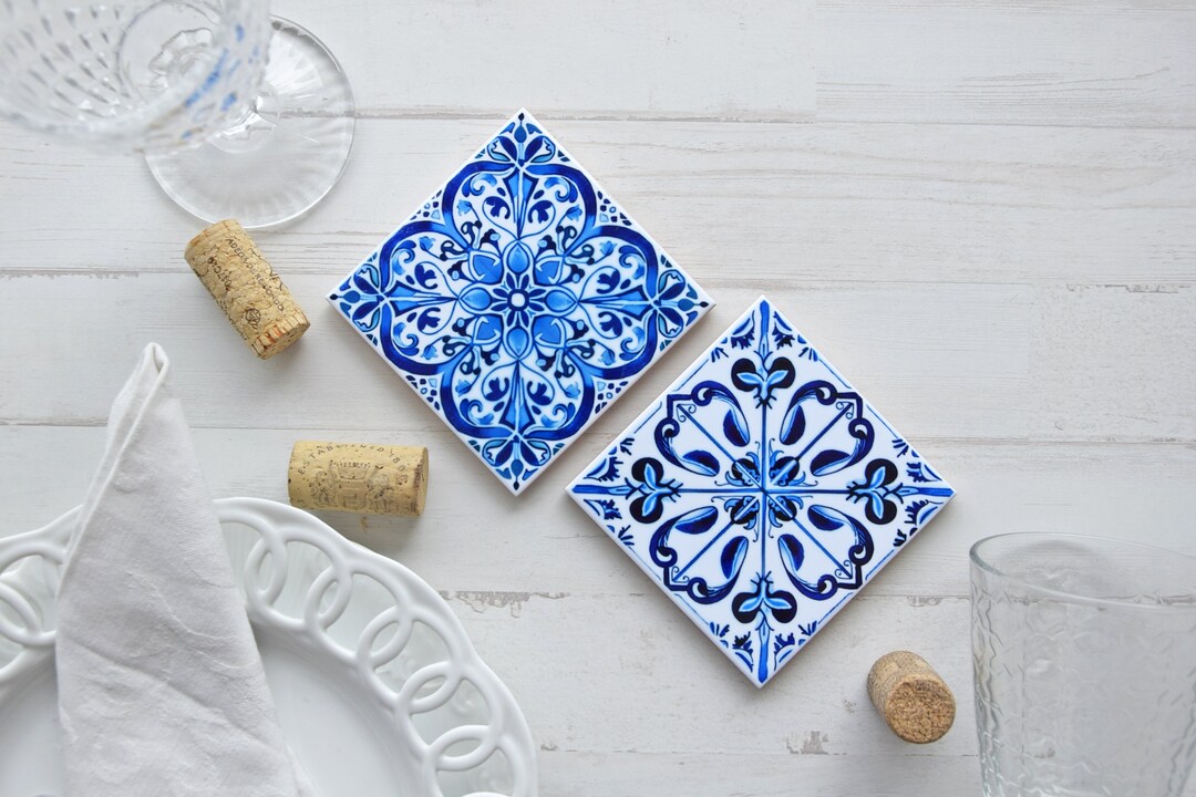 Set of 2 Portuguese Tiles With Guest's Name, Évora Collection ...