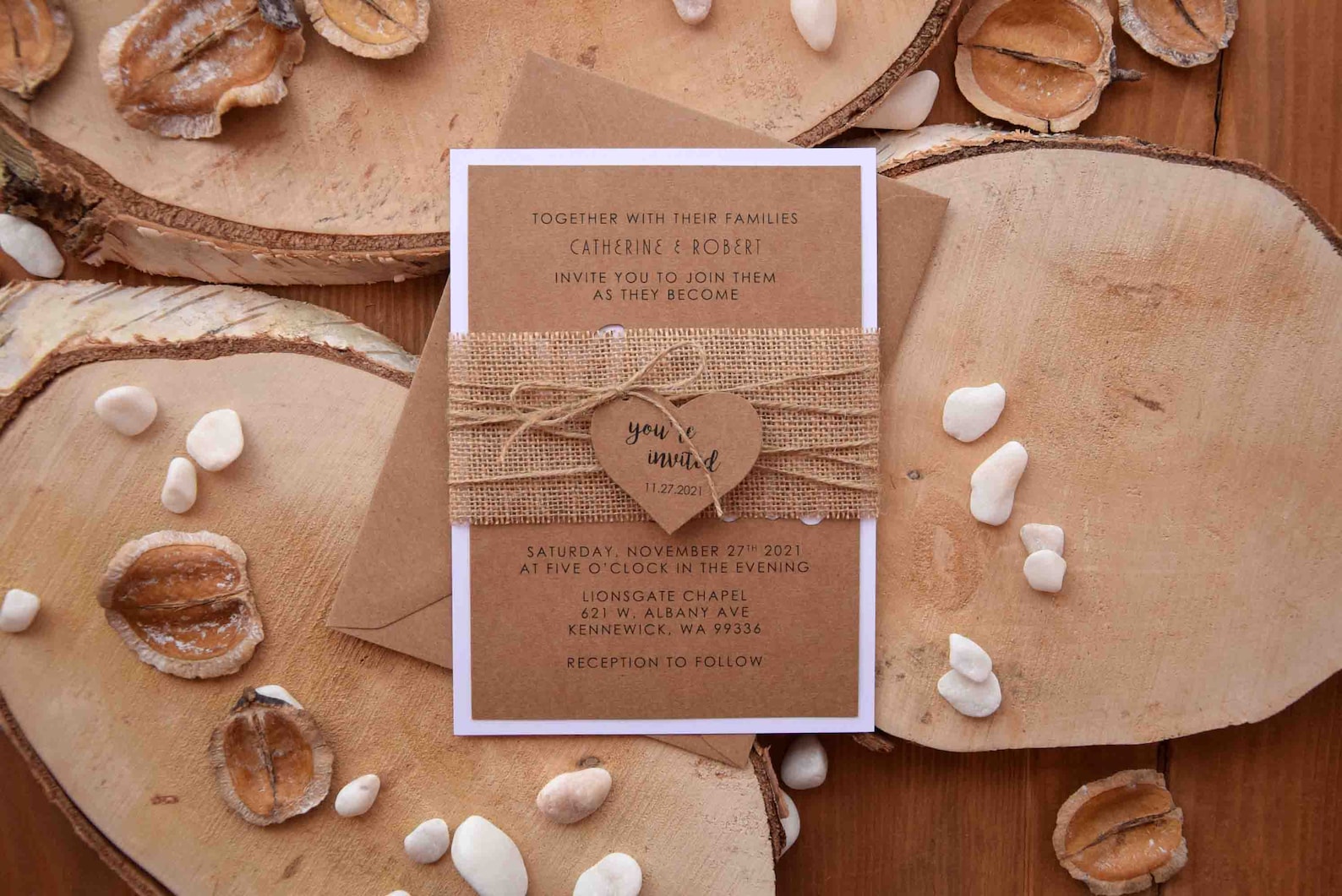 Laser Cut Rustic Wedding Invitations Custom Wedding | Etsy