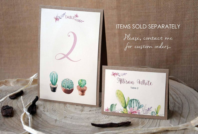 Cactus Wedding Table Numbers Succulents Table Numbers Unique | Etsy