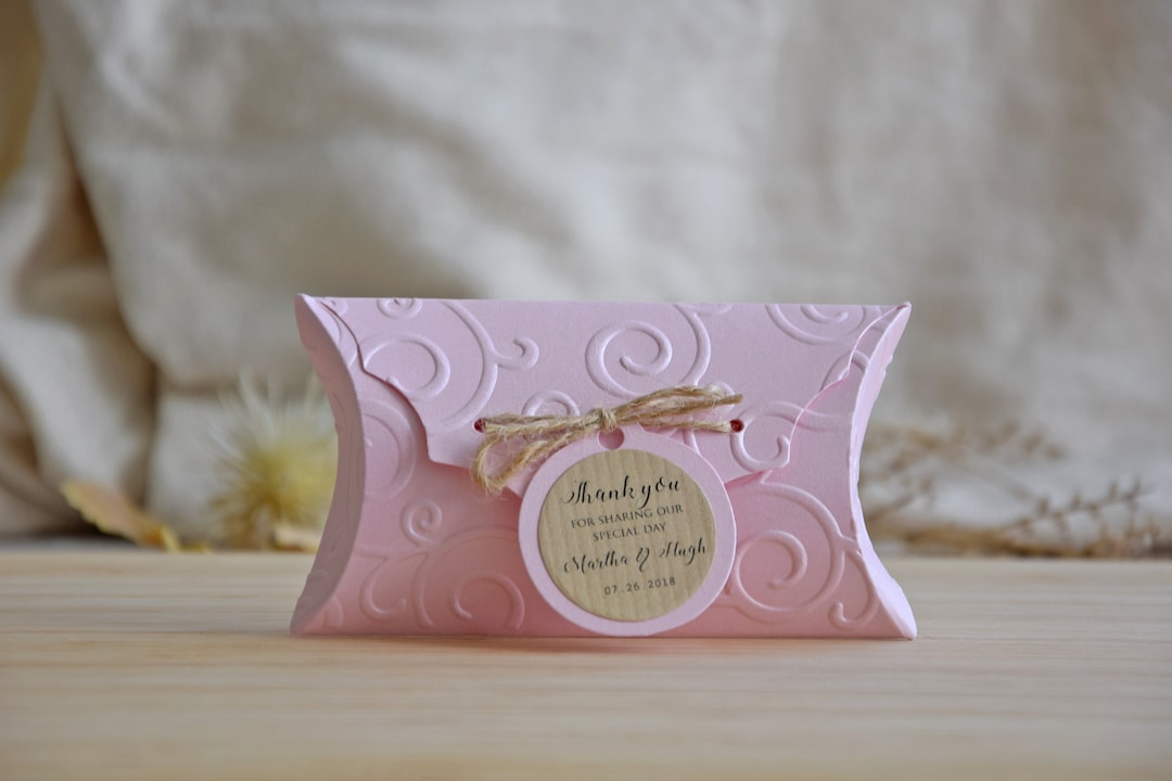 Pack of 10 Pink Favor Boxes, Baby Shower Favor Boxes, Embossed Party ...