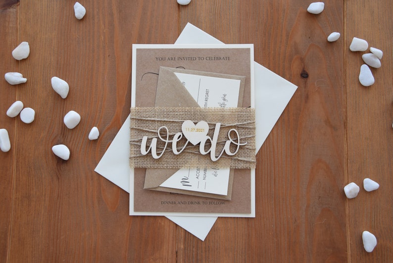 Rustic Wedding Invitations Personalized Wooden Wedding - Etsy UK