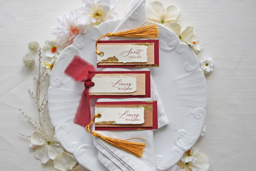 Douro Red Velvet Place Card – Unique Place Card With 3 Layers for ...