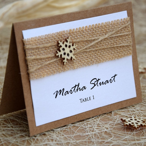 Snowflake Place Card - Etsy