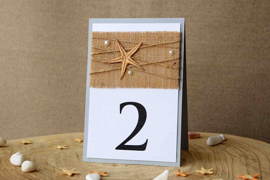 Beach Table Number, Burlap Wedding Table Number, Escort Cards, Wedding ...
