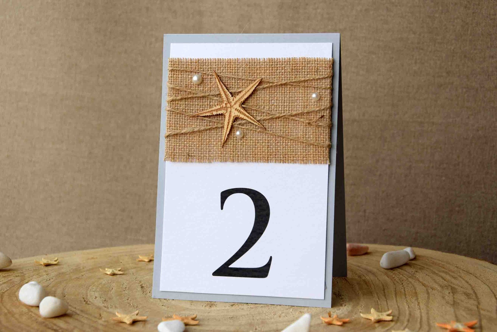 Beach Table Number Burlap Wedding Table Number Escort Cards | Etsy