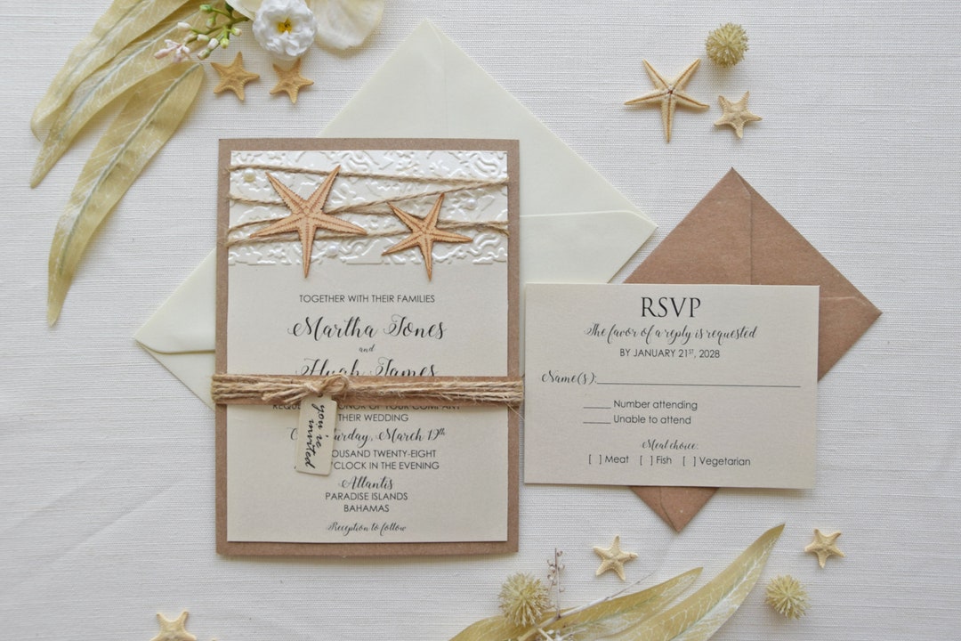 Personalized Beach Wedding Invitation Suite, Beach Themed Wedding ...