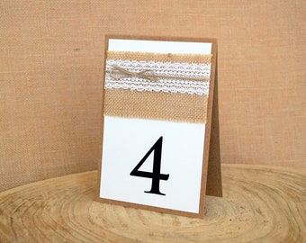 Table Numbers Burlap | Etsy