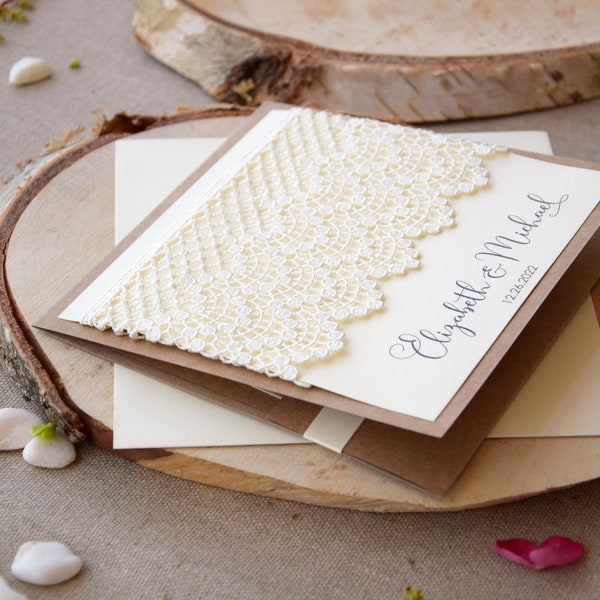 Lace Wedding Invitations - Etsy