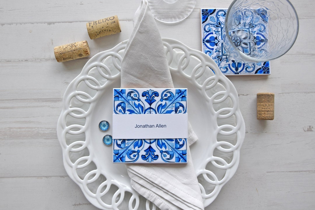 Set of 2 Portuguese Tiles With Guest's Name, Tavira Collection ...