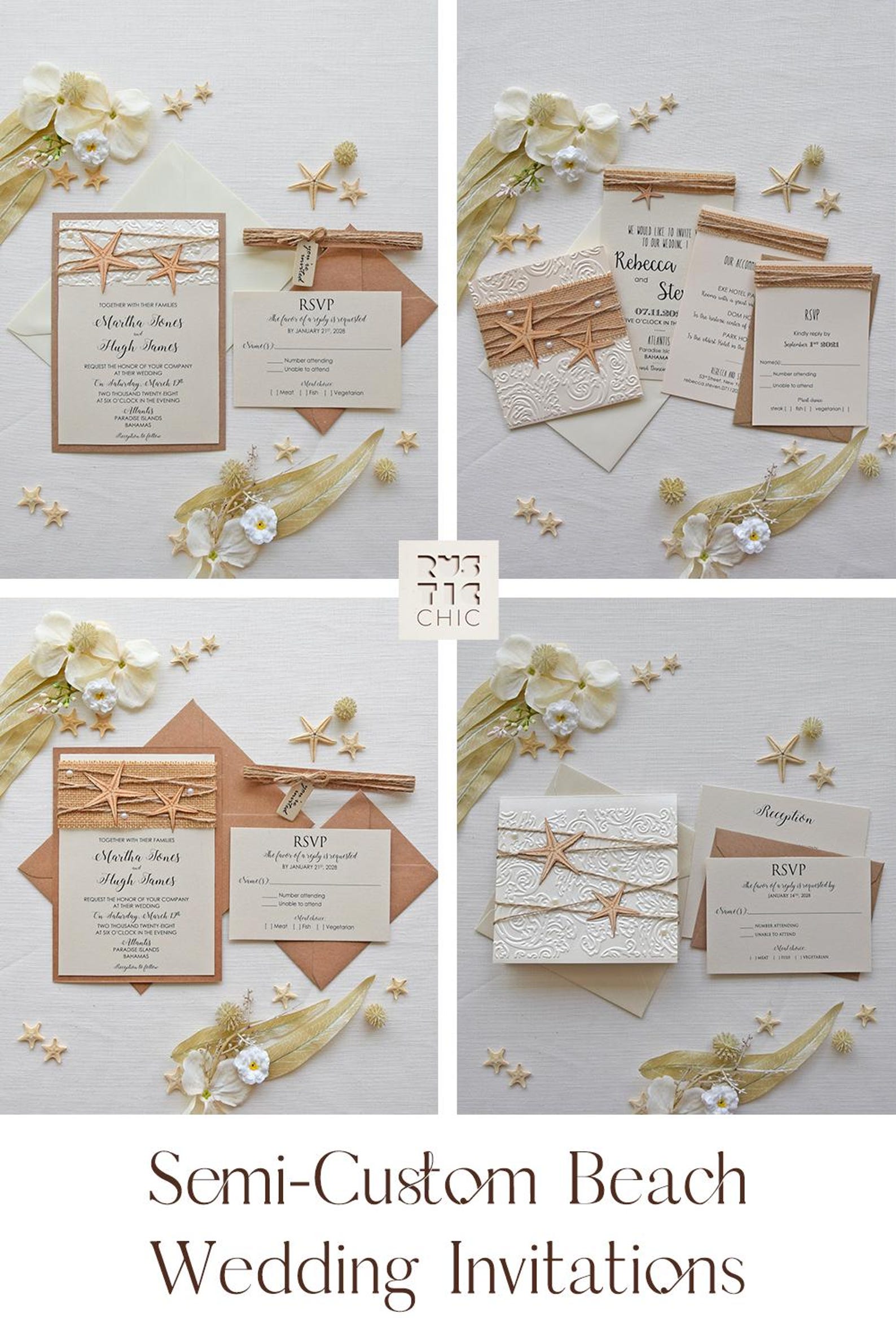 Personalized Beach Wedding Invitation Suite, Destination Wedding ...
