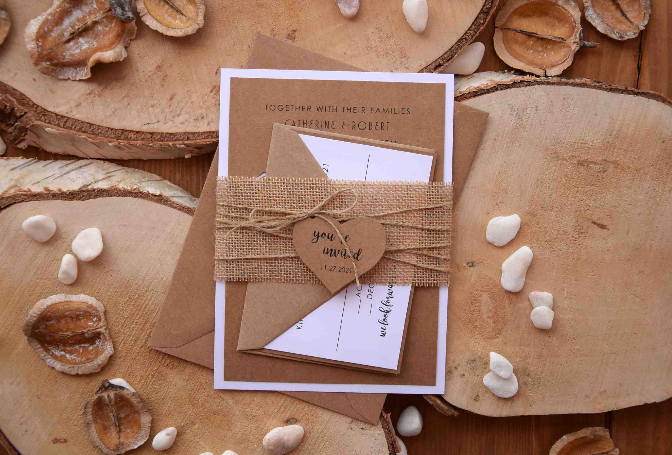 Laser Cut Rustic Wedding Invitations Custom Wedding | Etsy