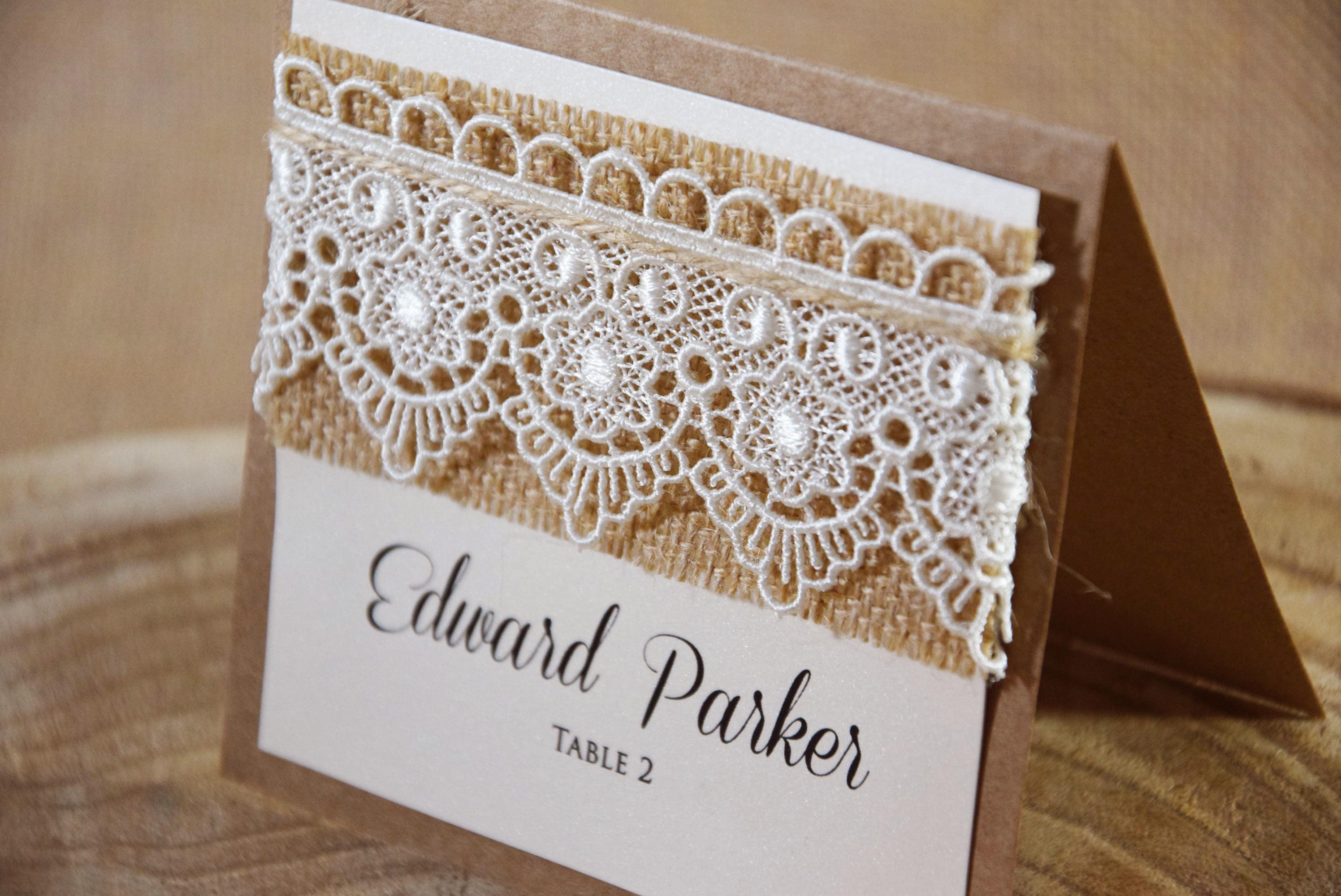 Rustic Place Cards Lace Place Cards Escort Cards Wedding | Etsy