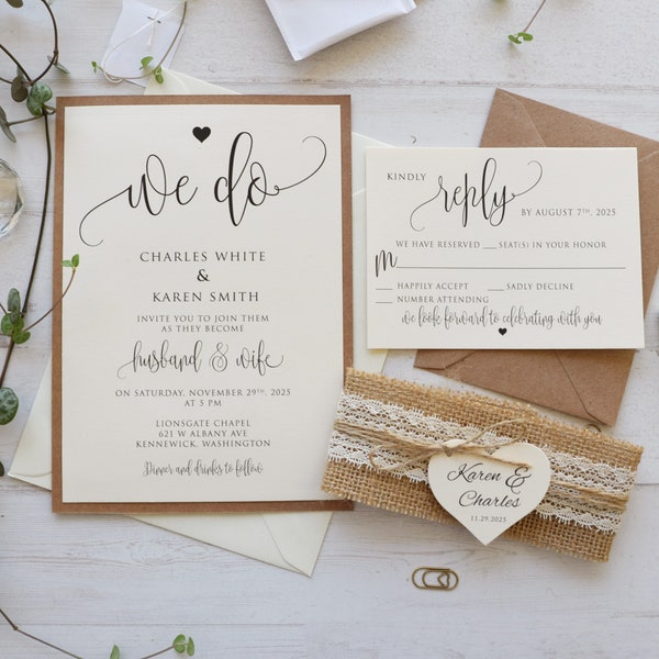 Lace Wedding Invitations - Etsy