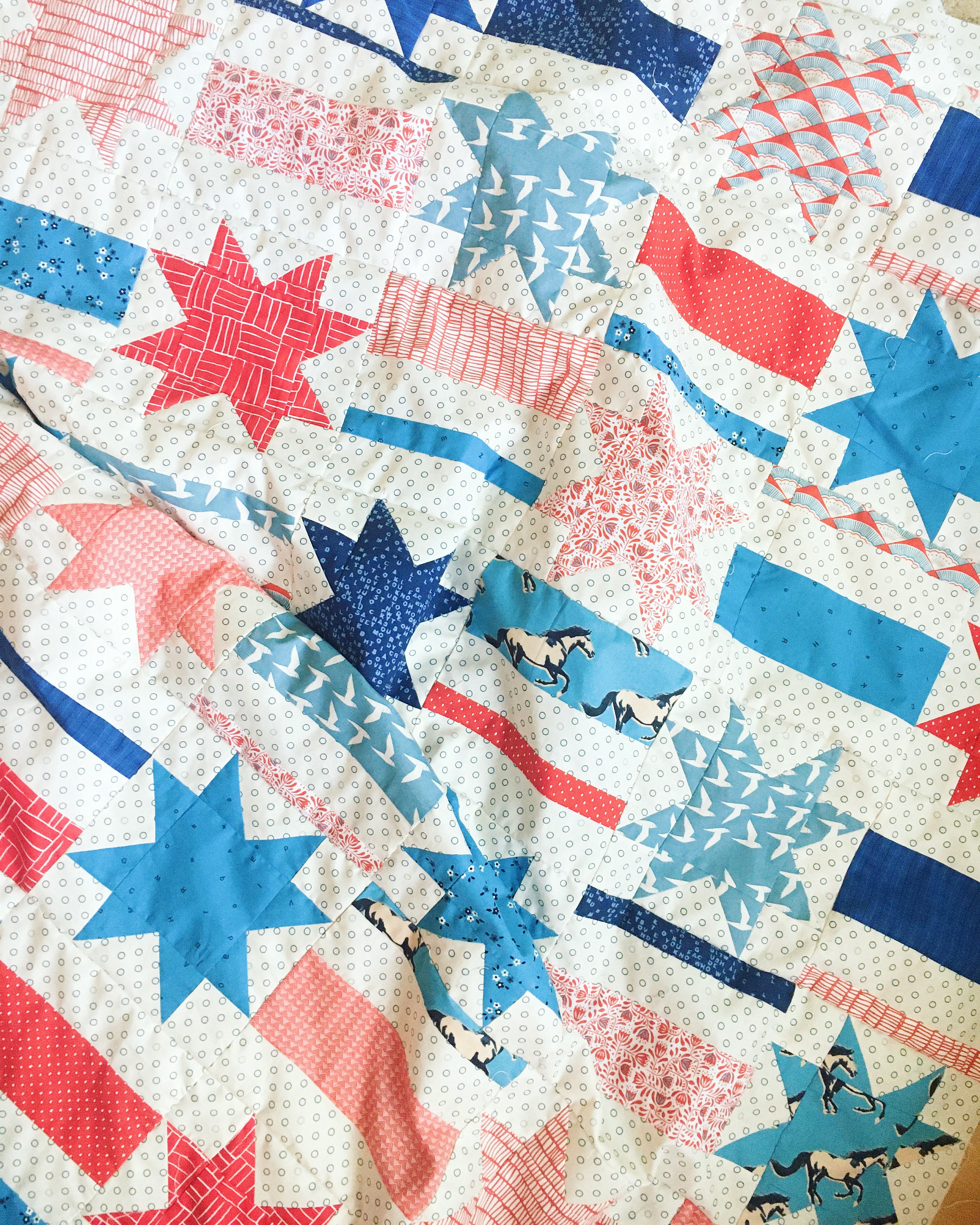 Mismatched Stars and Stripes Quilt Pattern Modern Quilt Pattern Fat ...