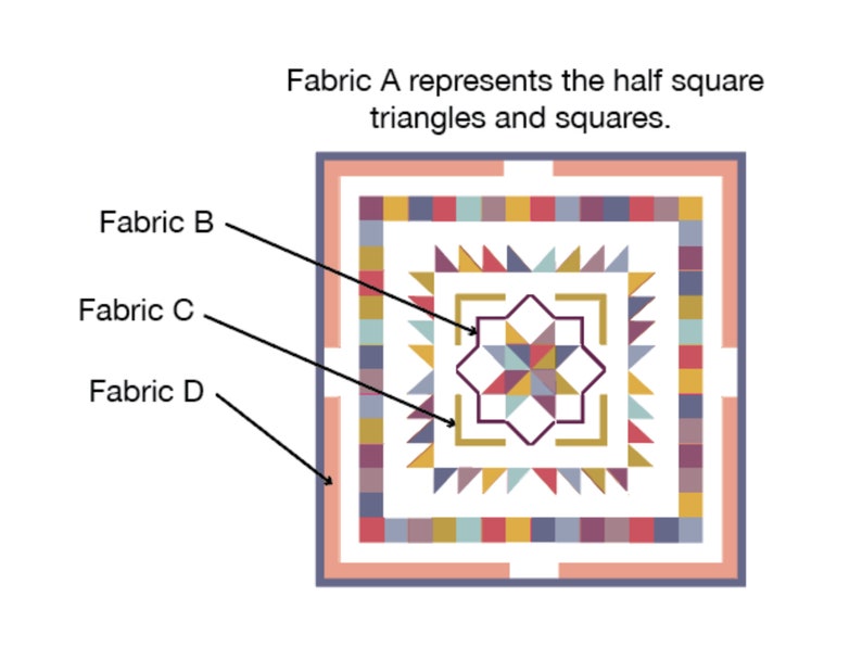 Framed Patchwork Star Modern Quilt Pattern - Modern Star Quilt Pattern ...