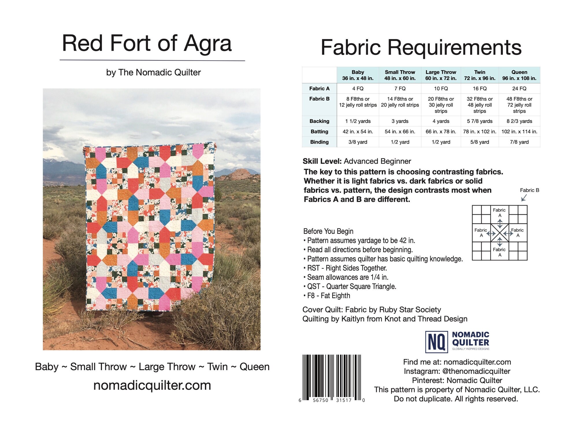 Red Fort of Agra Quilt Pattern Jelly Roll Quilt Pattern - Etsy