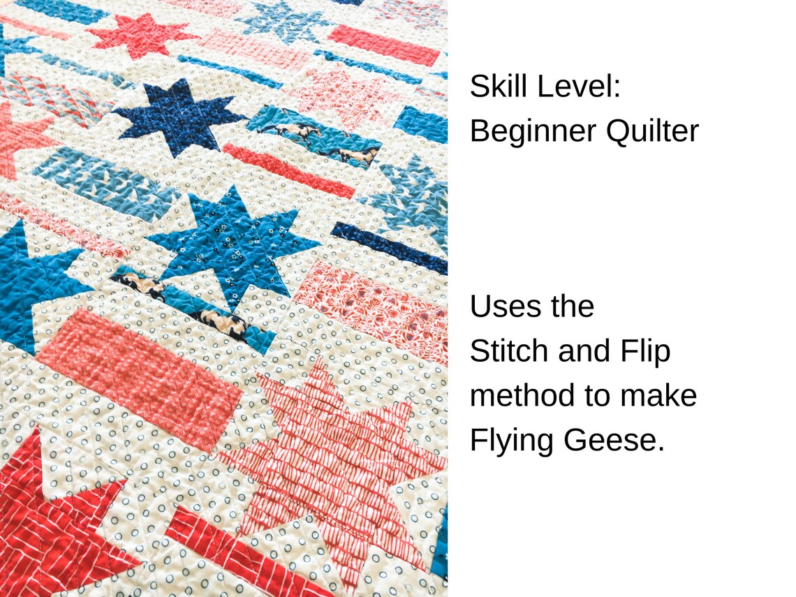 Mismatched Stars and Stripes Quilt Pattern Modern Quilt Pattern Fat ...