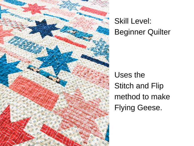 Mismatched Stars and Stripes Quilt Pattern Modern Quilt Pattern Fat ...