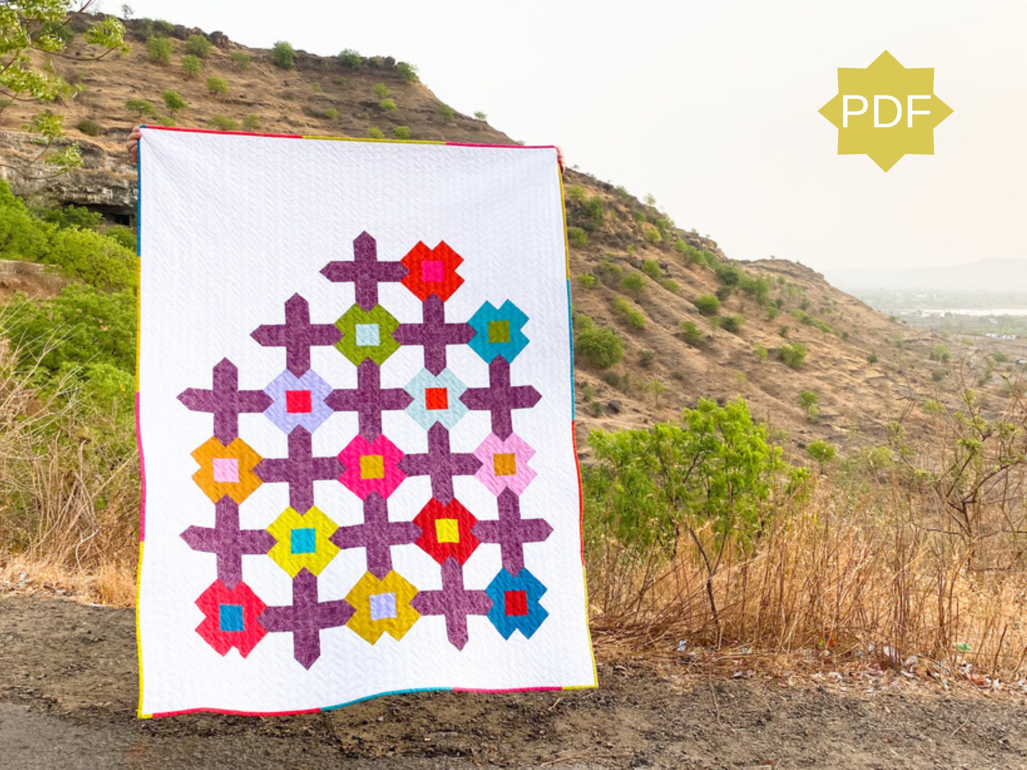 Jack's Gate Quilt Pattern - Modern Quilt Pattern - Fat Eighth Quilt ...