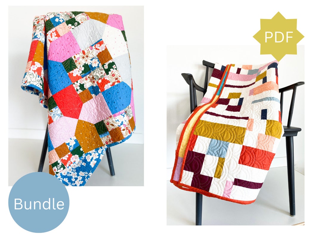Beginner Quilter Pattern Bundle - Fat Quarter Quilt Pattern Bundle ...