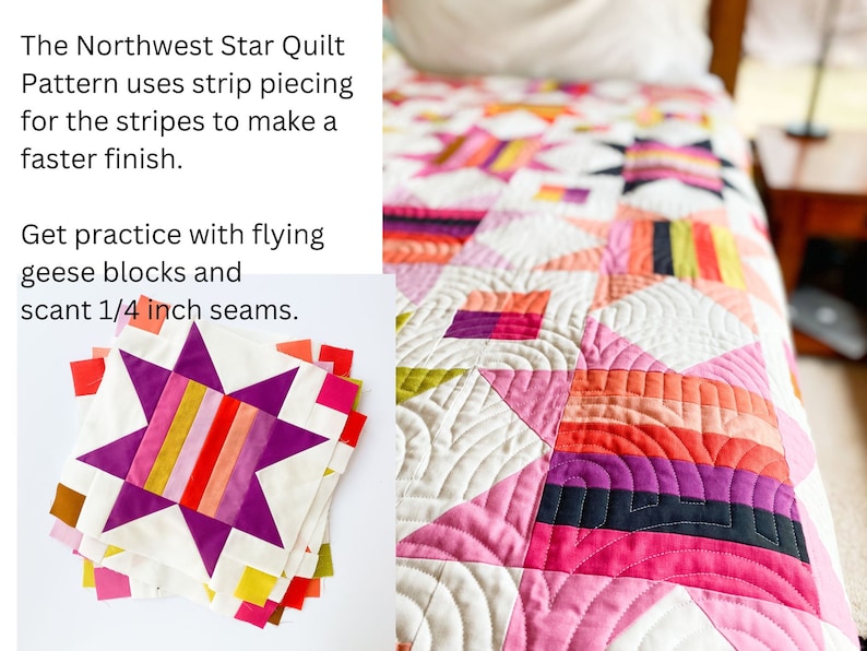 Northwest Star Quilt Pattern - Modern Quilt Pattern - Stawtooth Star ...
