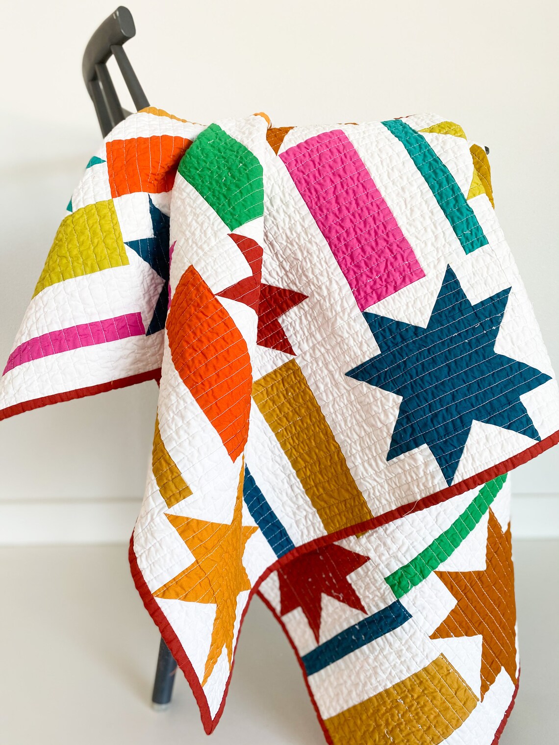 Mismatched Stars and Stripes Quilt Pattern Modern Quilt Pattern Fat ...