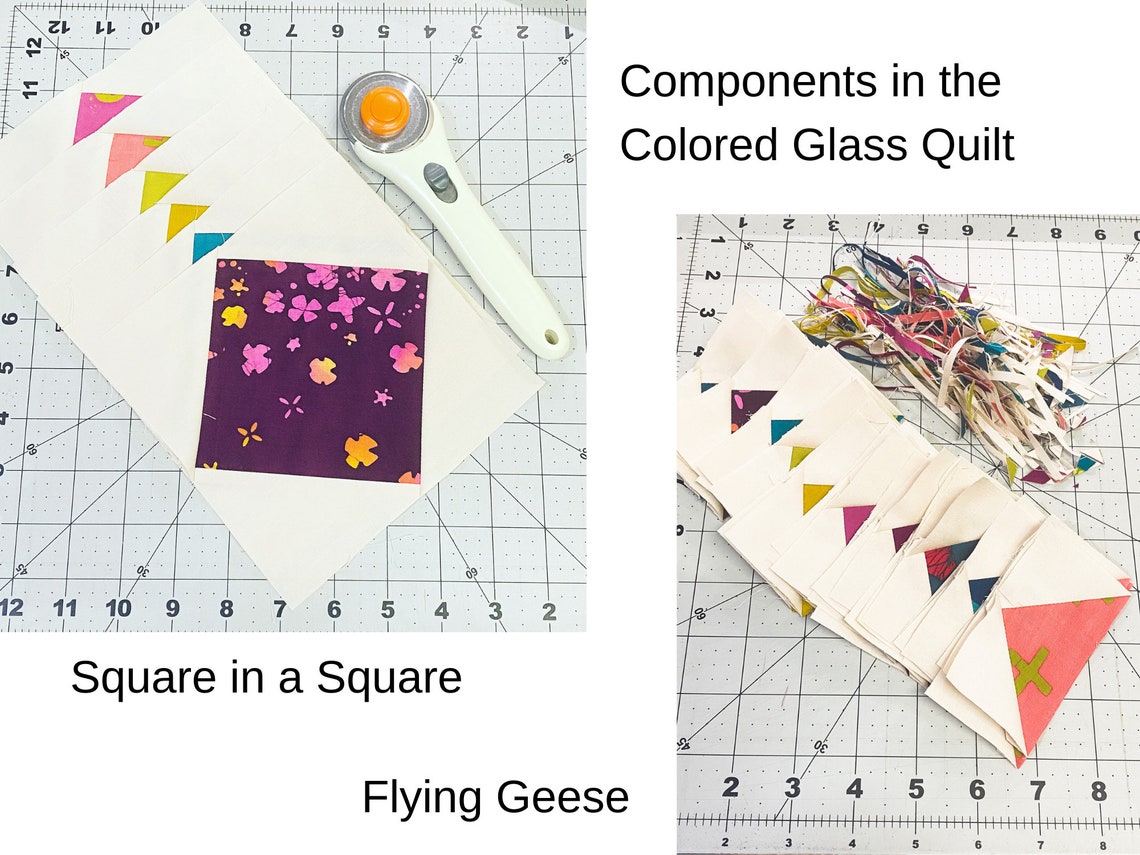 Colored Glass Quilt Pattern - PDF Quilt Pattern - Fat Quarter Quilt ...
