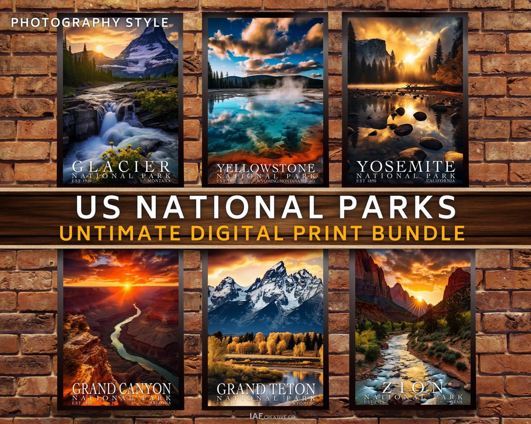 63 US National Park Prints, Digital Posters, Travel Wall Decor, USA ...