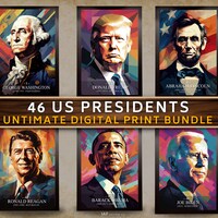 46 U.S. Presidents Classroom Quick Reference Poster and Wall Chart. US ...