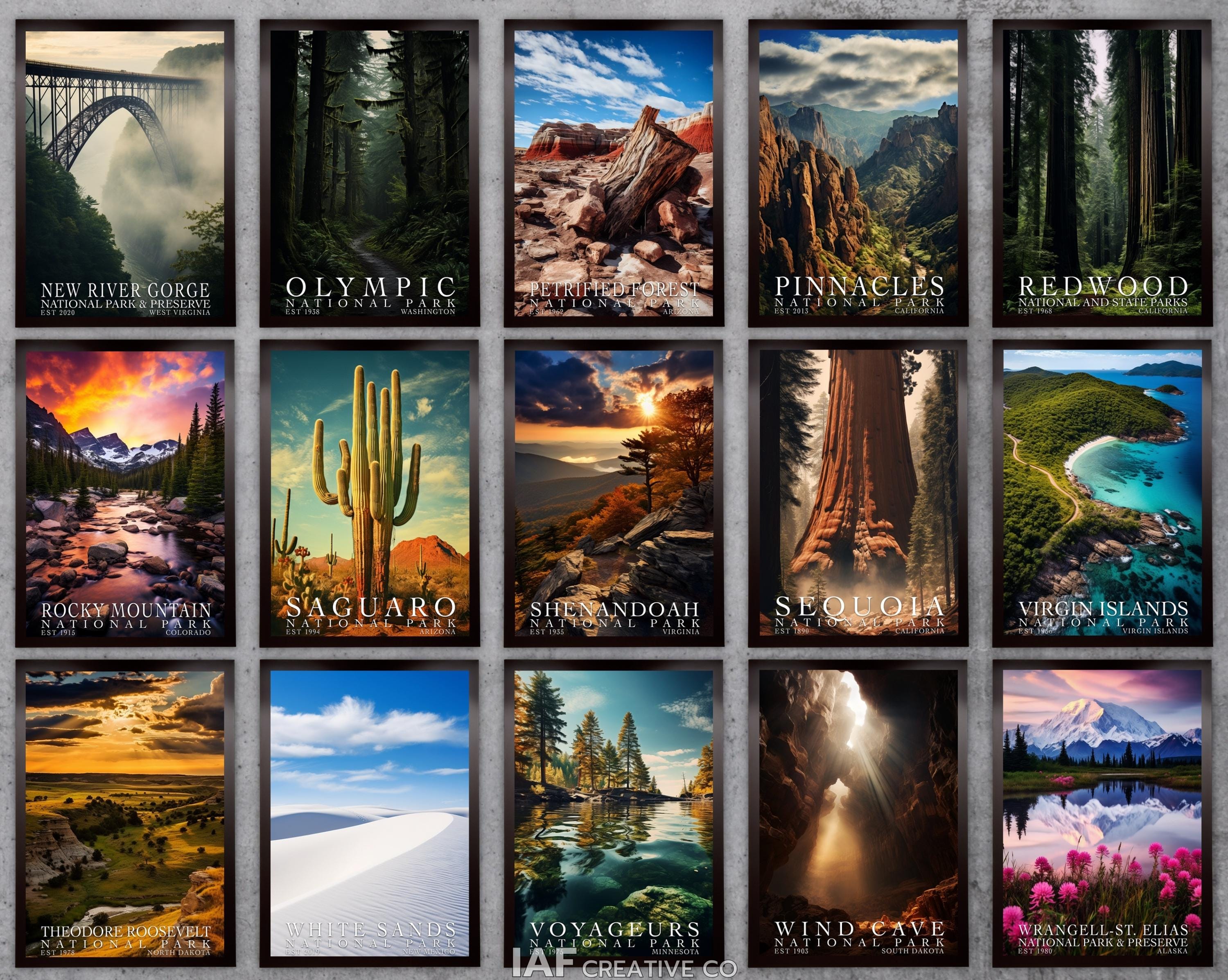 63 US National Park Prints, Digital Posters, Travel Wall Decor, USA ...