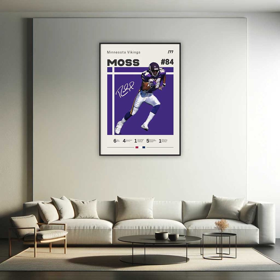 Randy Moss Poster, Minnesota Vikings, NFL Fans, NFL Poster, Football Poster, Sports Poster, Gift ...