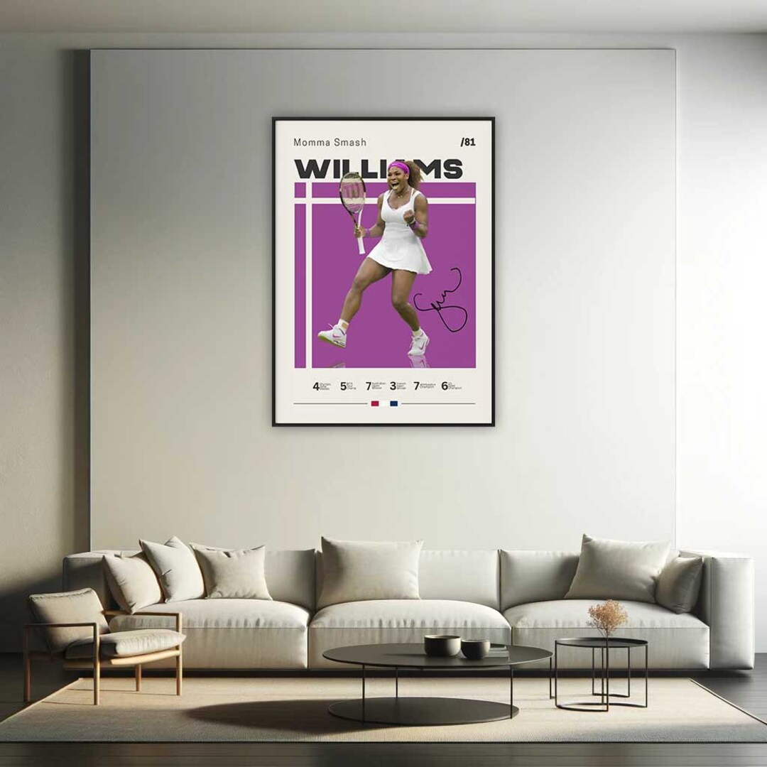 Serena Williams Poster, Tennis Print, Tennis Poster, Minimalist Poster ...