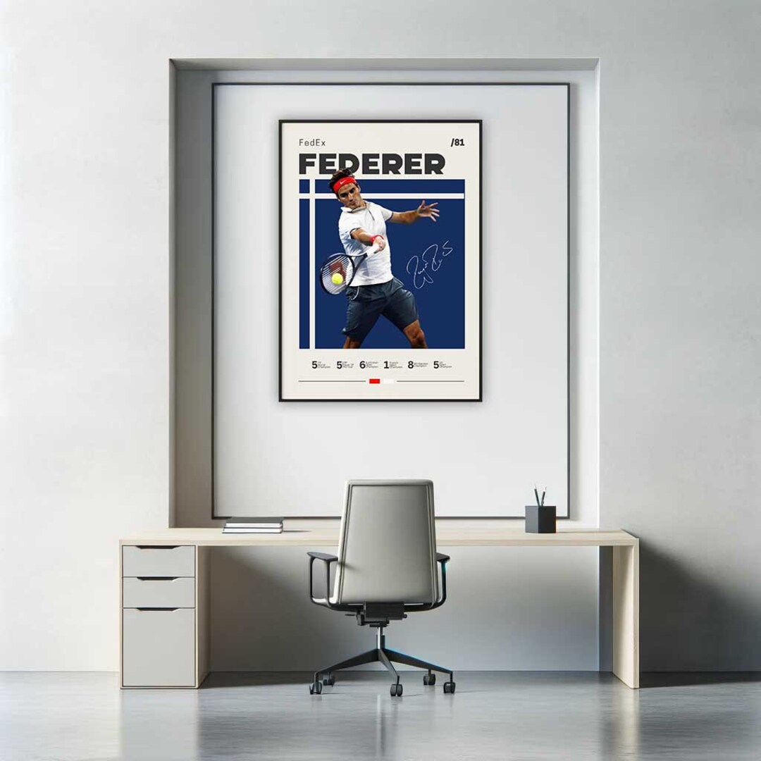 Roger Federer Poster, Tennis Print, Tennis Poster, Minimalist Poster ...