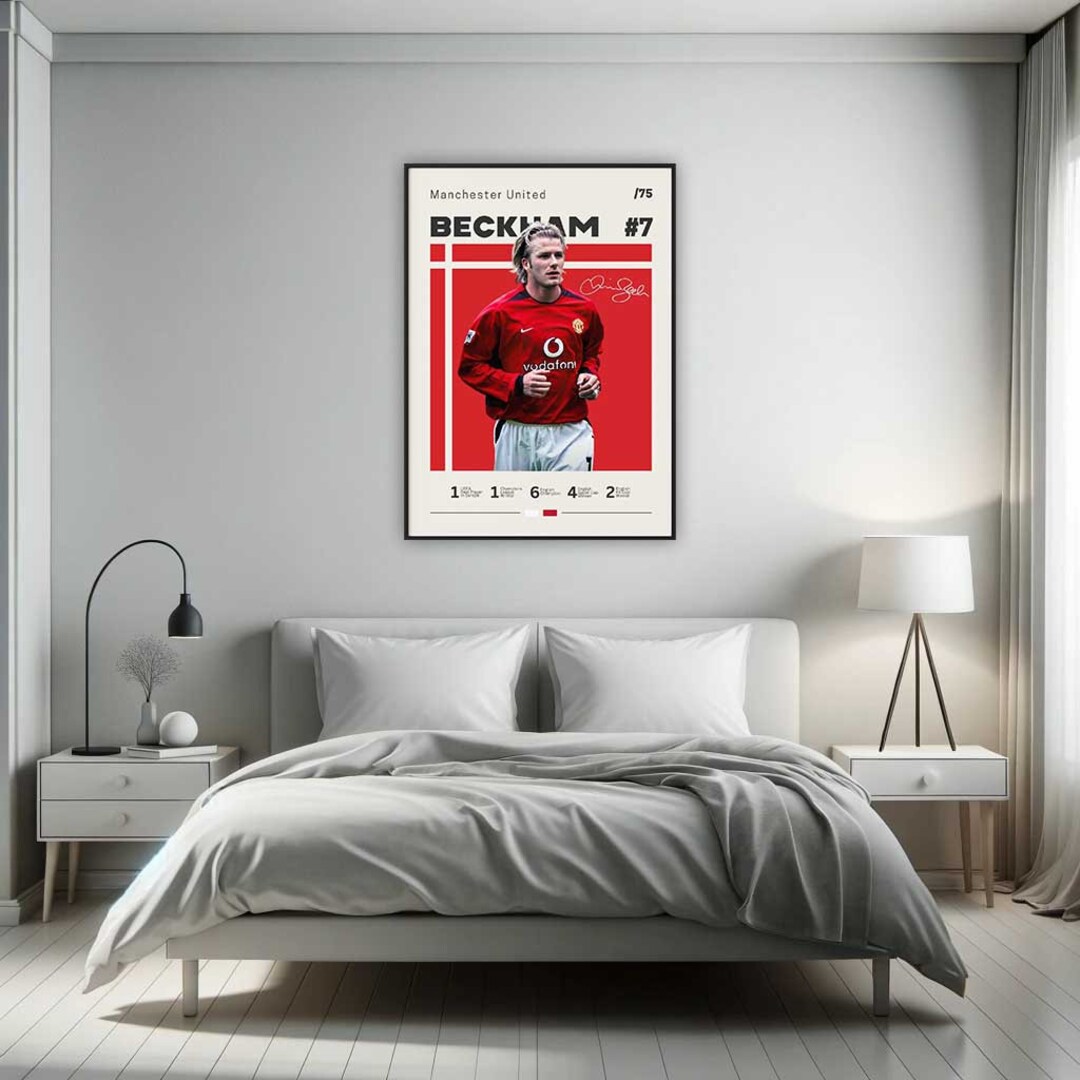 David Beckham Poster, Manchester United, Football Print, Football ...