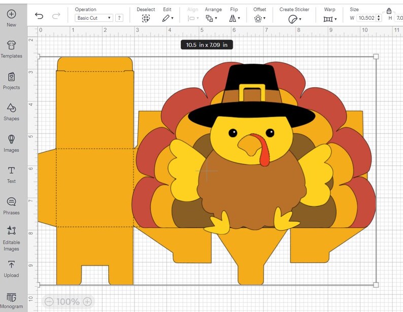 Thanksgiving Turkey Box SVG Cut File for Cricut & Silhouette - Etsy