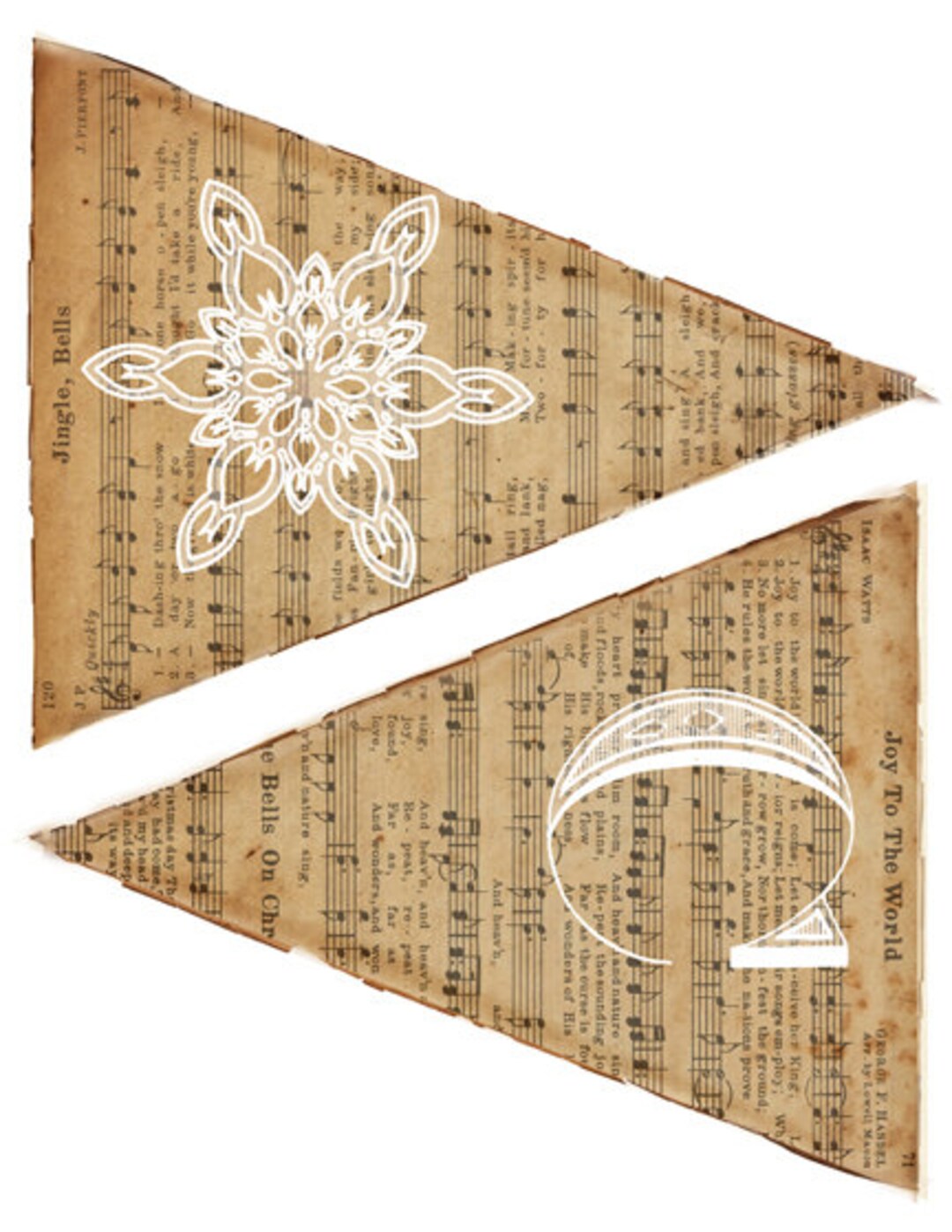 Merry Christmas Vintage Sheet Music Printable Banner - Etsy