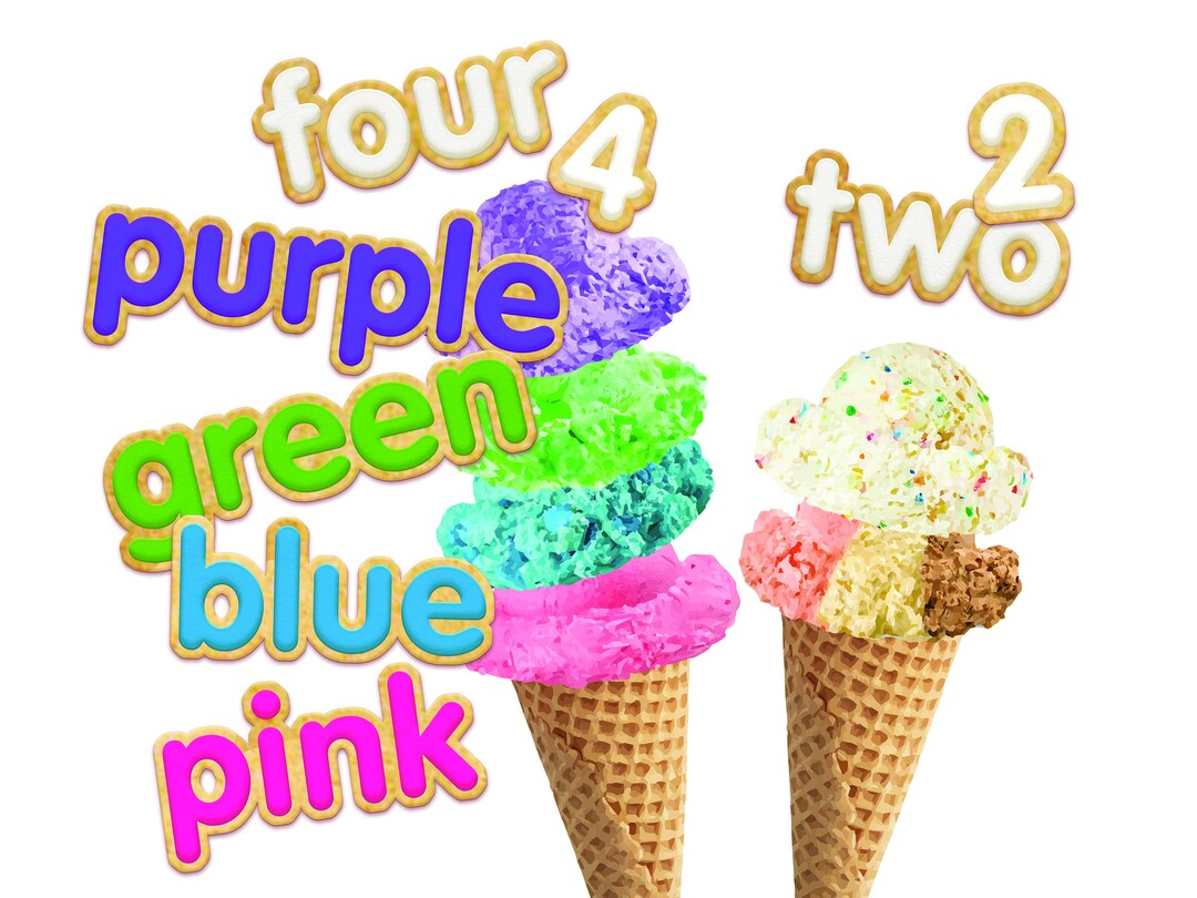 SVG Ice Cream Cone Number and Colors Matching Math Game Preschool ...