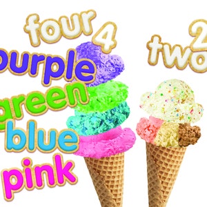 SVG Ice Cream Cone Number and Colors Matching Math Game Preschool ...