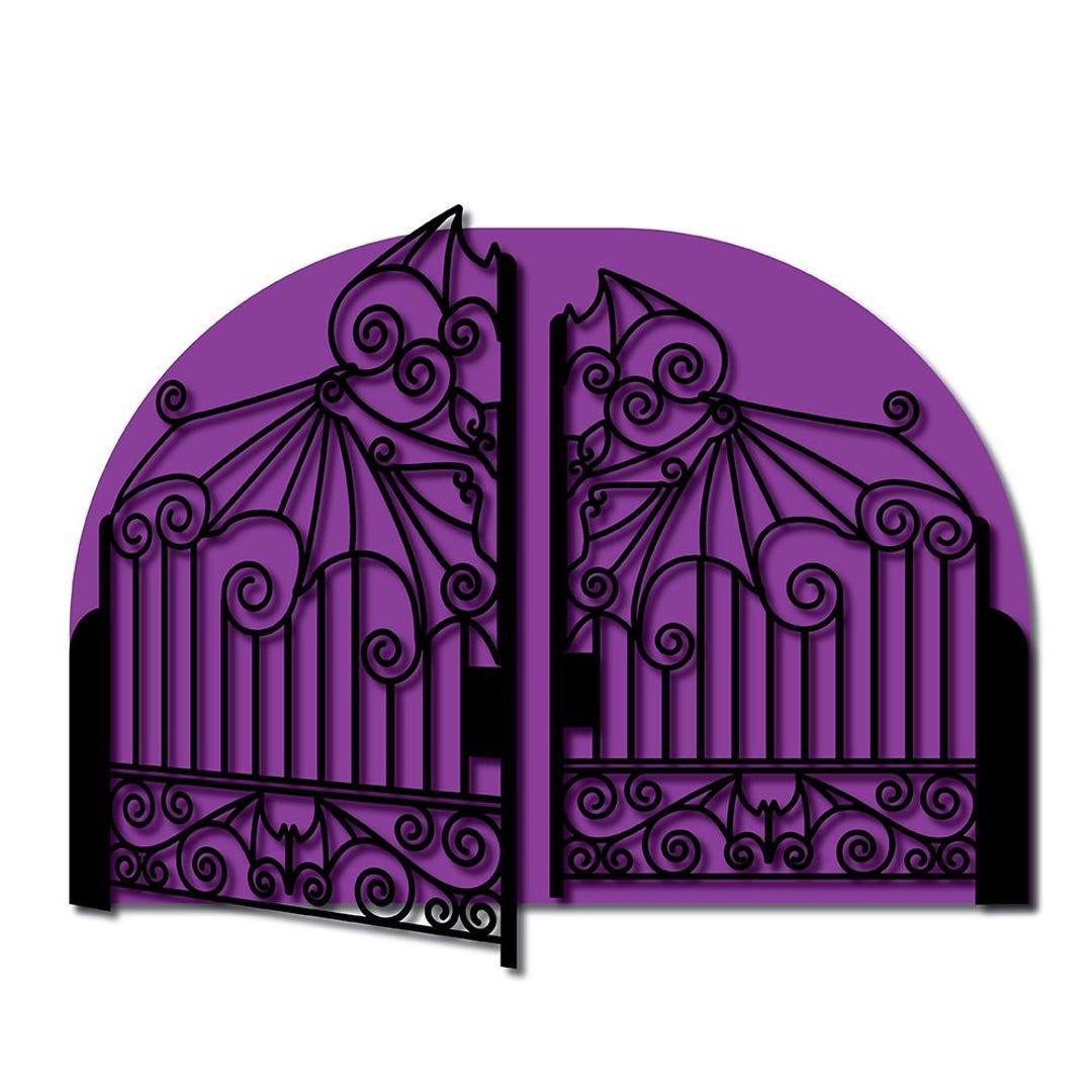 Iron Bat Gate Halloween Card - Etsy