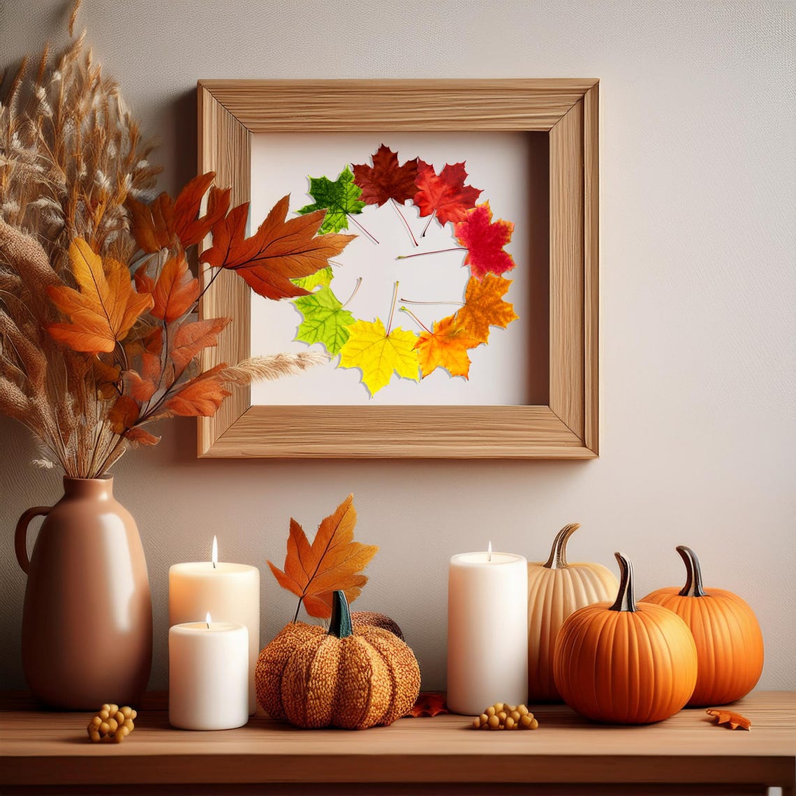 Fall Leaves Color Wheel, Clip Art, DIY Instant Download Printable, High ...