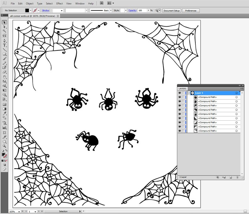 Fun and Whimsical Spider Web With Adorable Spiders. 8 Choices of Cutter ...