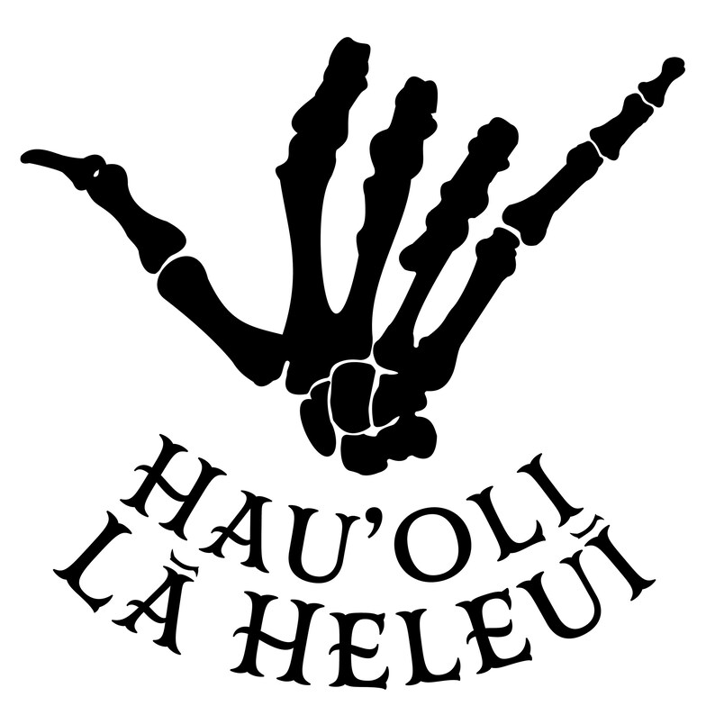 Shaka Hang Loose Skeleton Hand Happy Halloween in Bone Letters SVG Cut ...